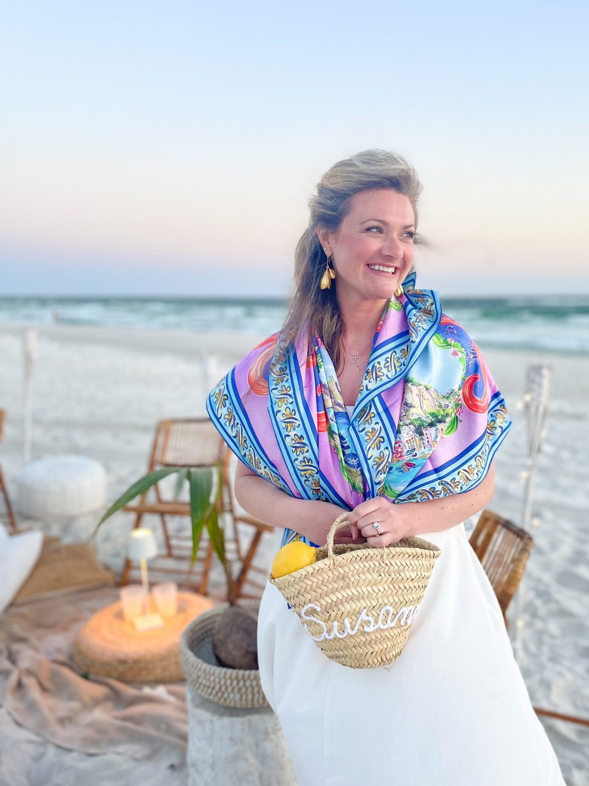 Watercolor Studio by Grey Hall Design ~ original silk scarf designs